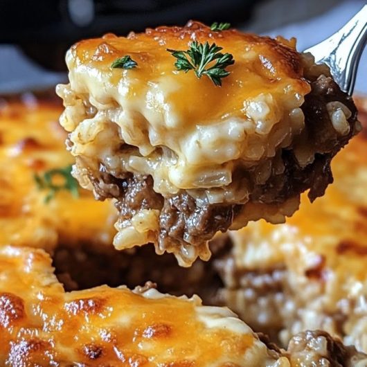 Creamy Cheesy Beef And Rice Casserole