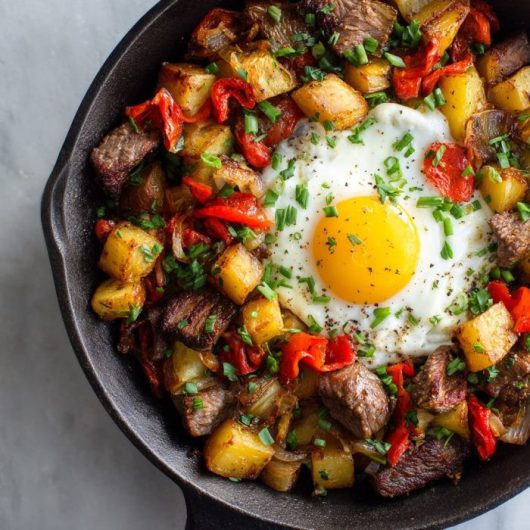 Savory Steak And Potato Breakfast Hash Recipe